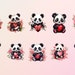 Watercolor Valentine Panda Clipart, Love Clipart, Cute Panda Png, Baby ...