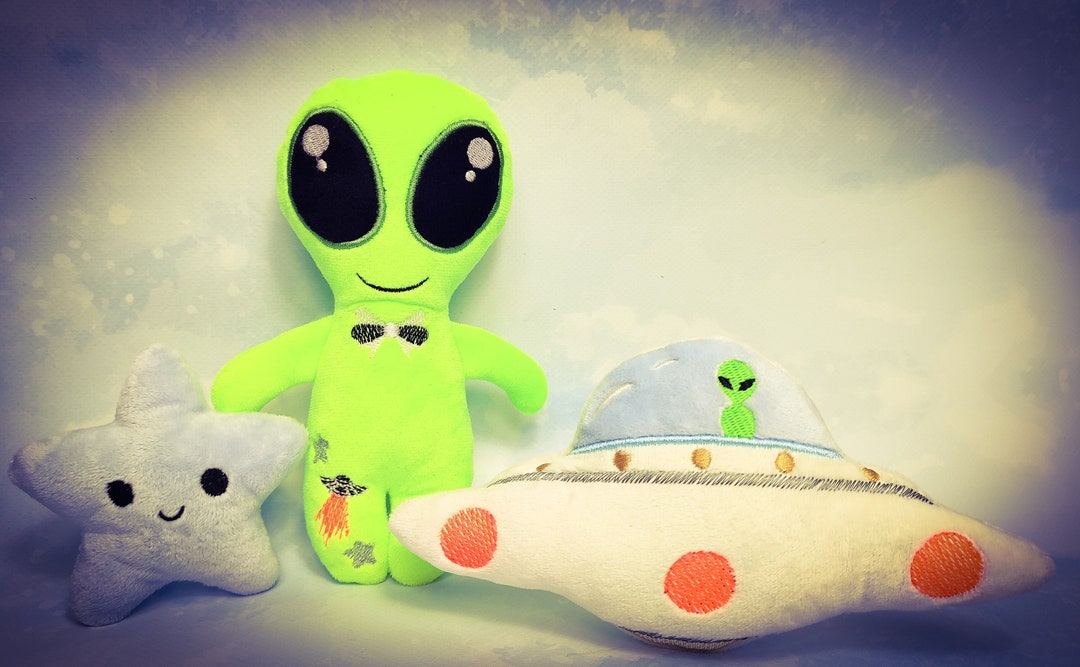 Alien Stuffie ITH Alien Bundle Ufo Star ITH Embroidery Machine Pattern ...