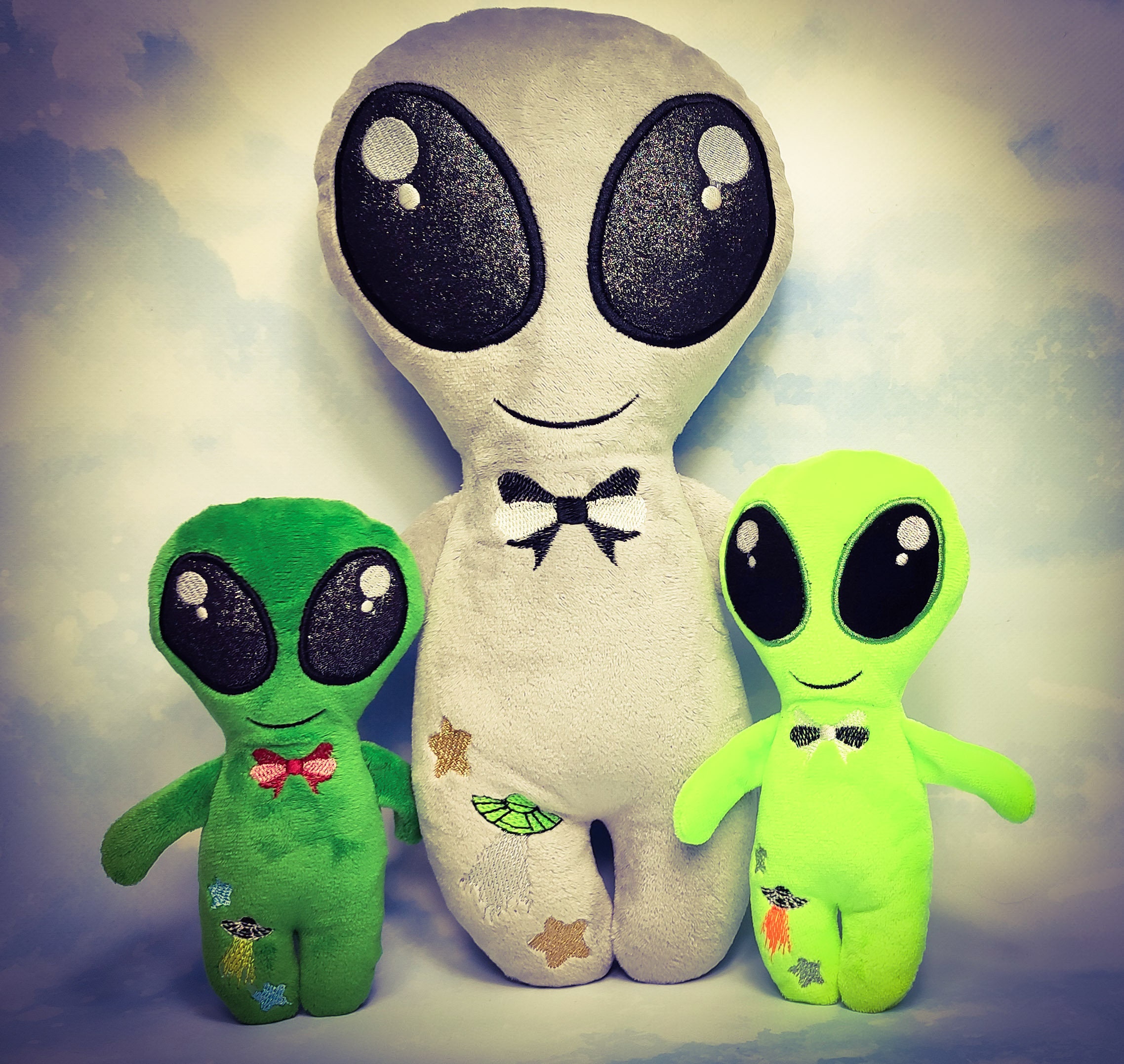 Alien Stuffie ITH Alien Bundle Ufo Star ITH Embroidery Machine - Etsy