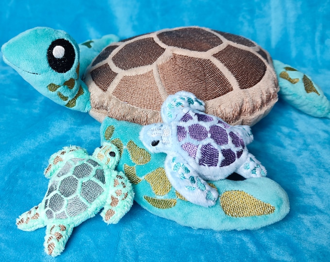 ITH Turtle, Turtle Embroidery Design, Turtle Stuffie 8x11" 6x10" 8x8 ...