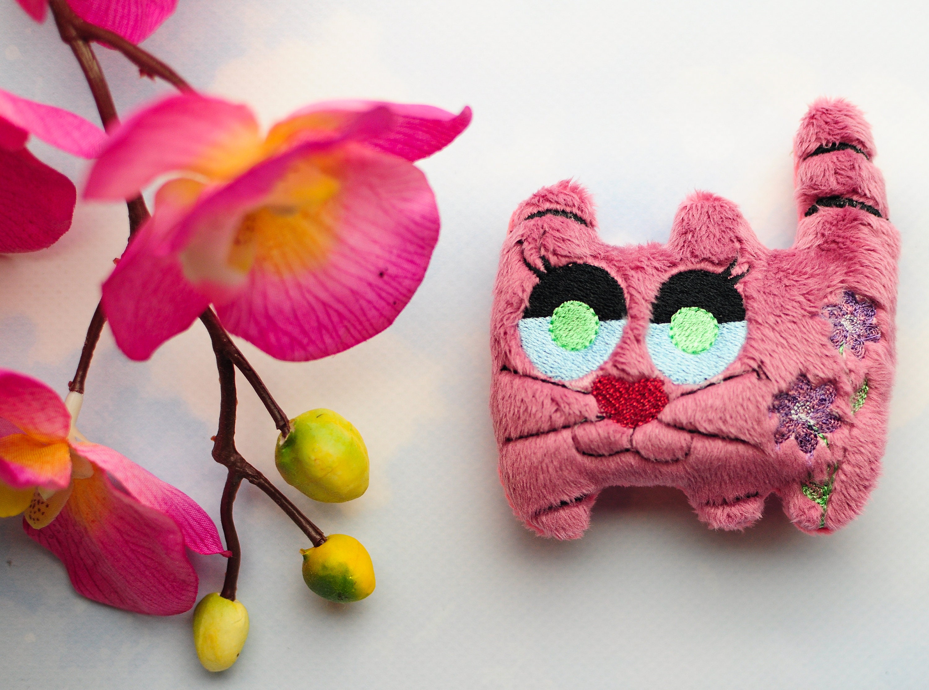 ITH Cat Stuffie Ith Key Fob 4x4 Hoop ITH Embroidery Design | Etsy