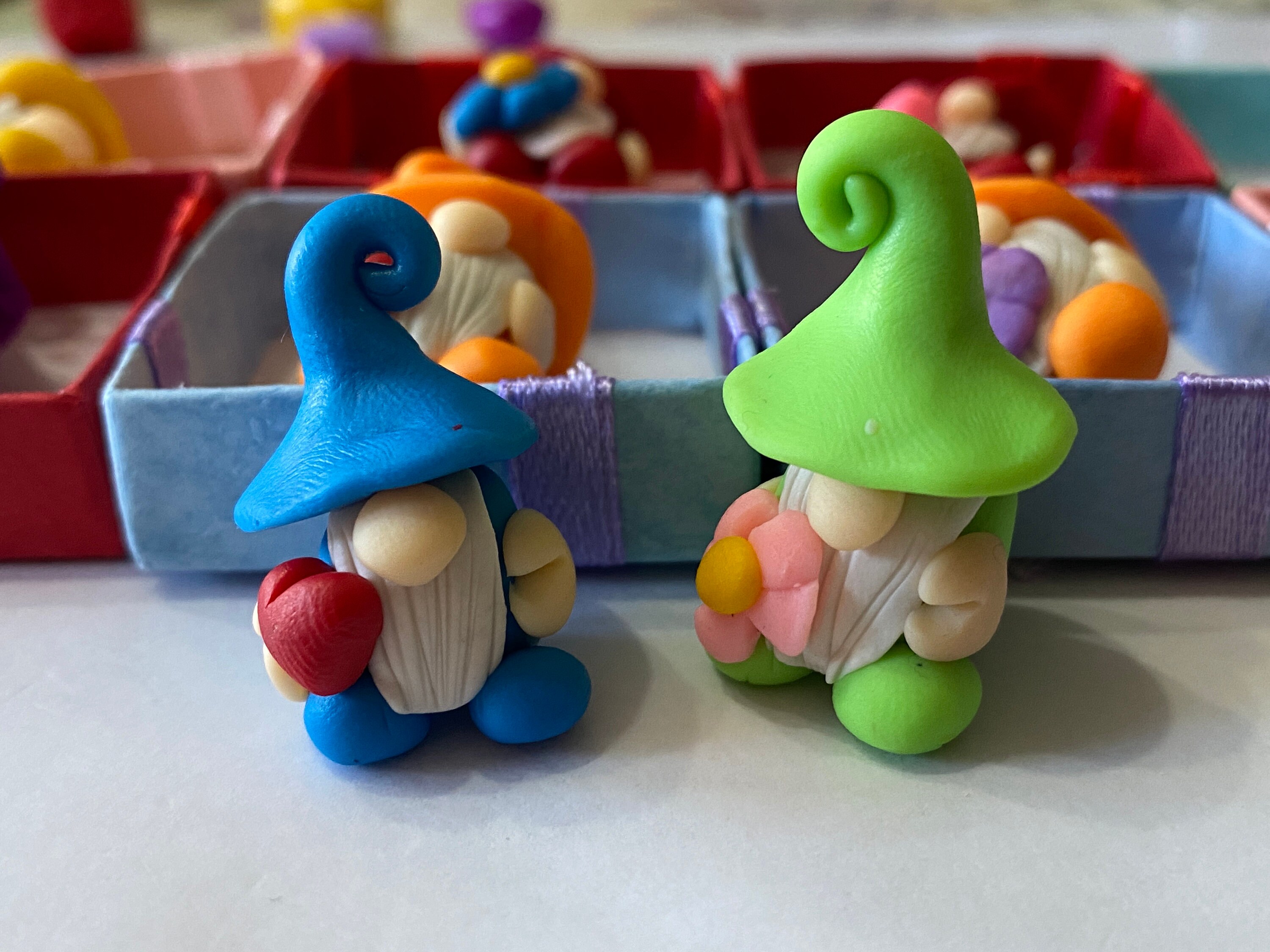 Mini Gonks /gnomes With Either Heart or Flower - Etsy