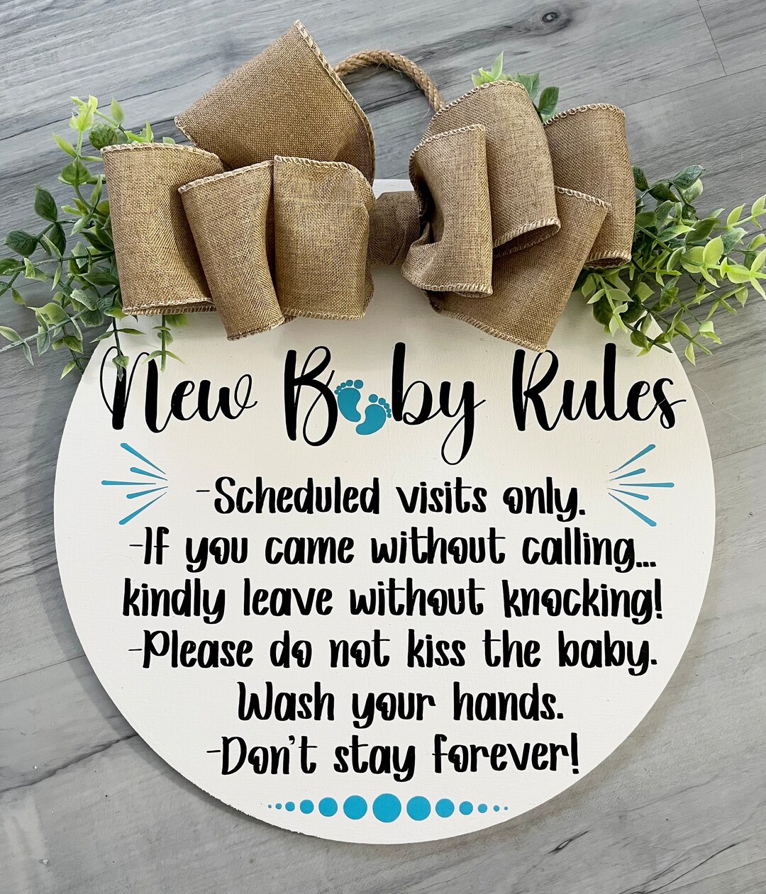 New Baby Sign, New, Baby, Newborn, Infant, Baby Rules, Wood, Door ...