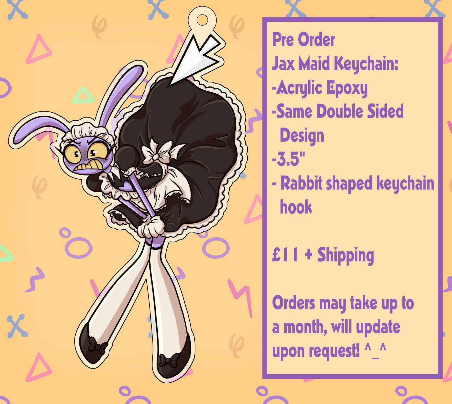 Jax Maid Outfit TADC Inspired Acrylic Epoxy Keychain Charm - Etsy