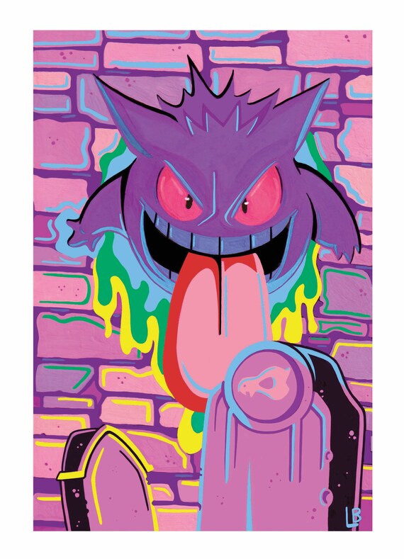 Signed Limited Edition Gengar Pokémon Art Print unframed A5 - Etsy