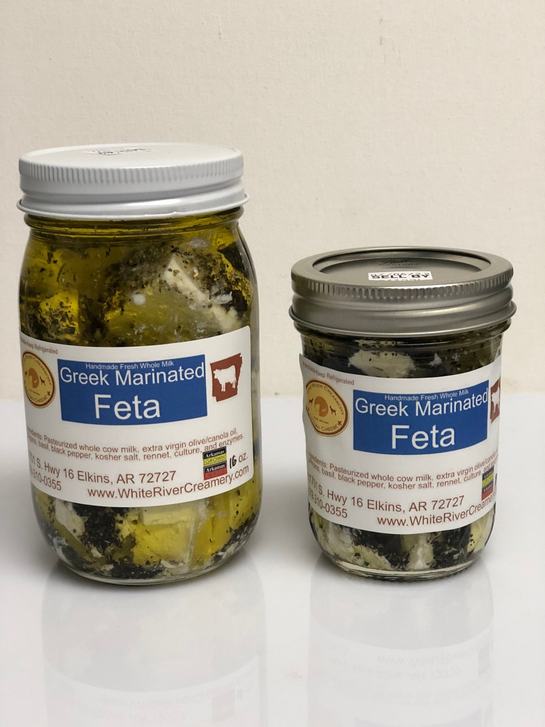 Greek Marinated Cow Feta Cheese Jar With Oregano Basil and Black Pepper ...
