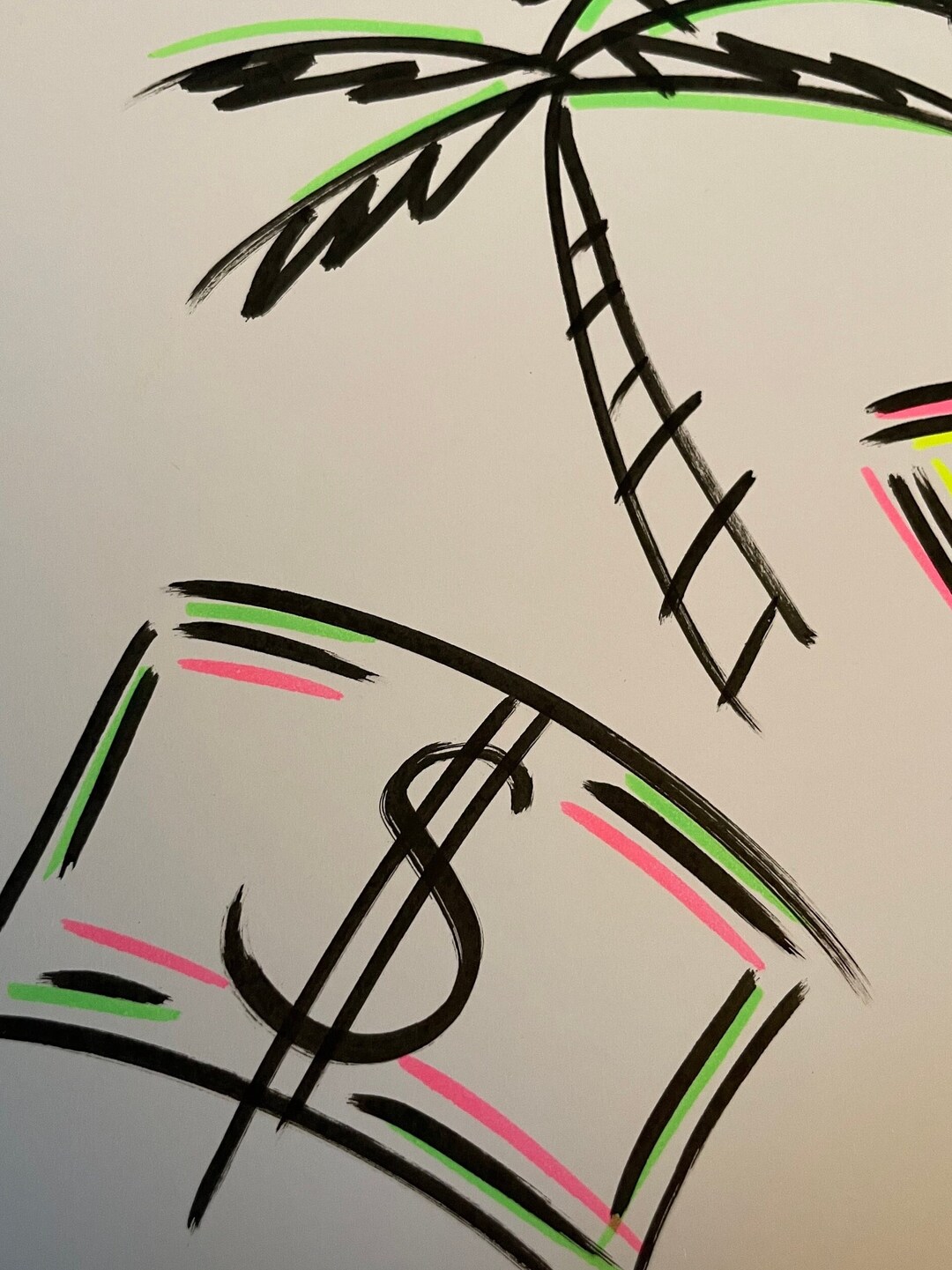 Money Dollar Palm Tree Artwork - Etsy