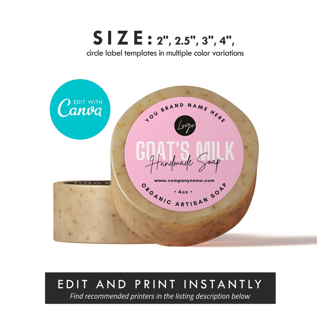 DIY Circle Label Template, Custom Digital Product Sticker Template ...