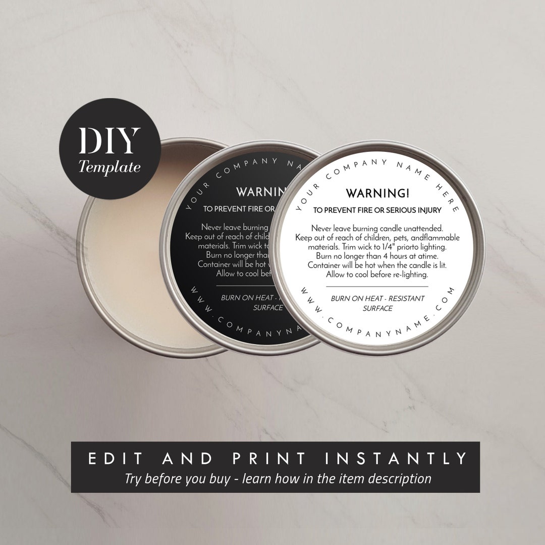 Editable Label Template DIY Warning Labels 2x2'' - Etsy