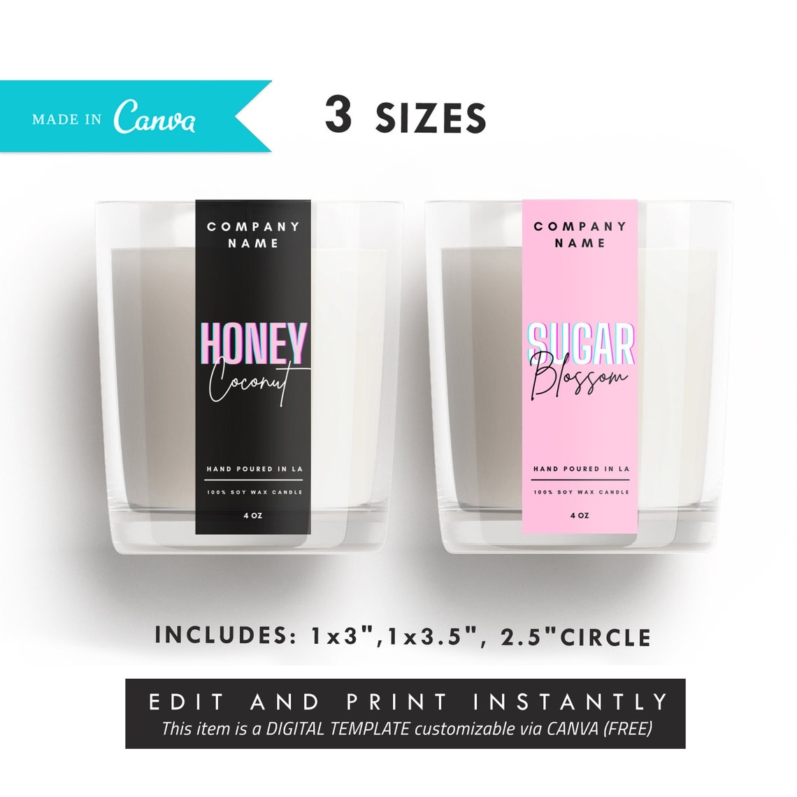 Editable Canva Label Template DIY Candle Printable Label - Etsy
