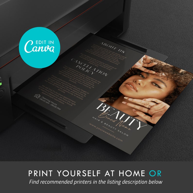 Canva Brochure Template Editable Beauty Salon Leaflet DIY - Etsy