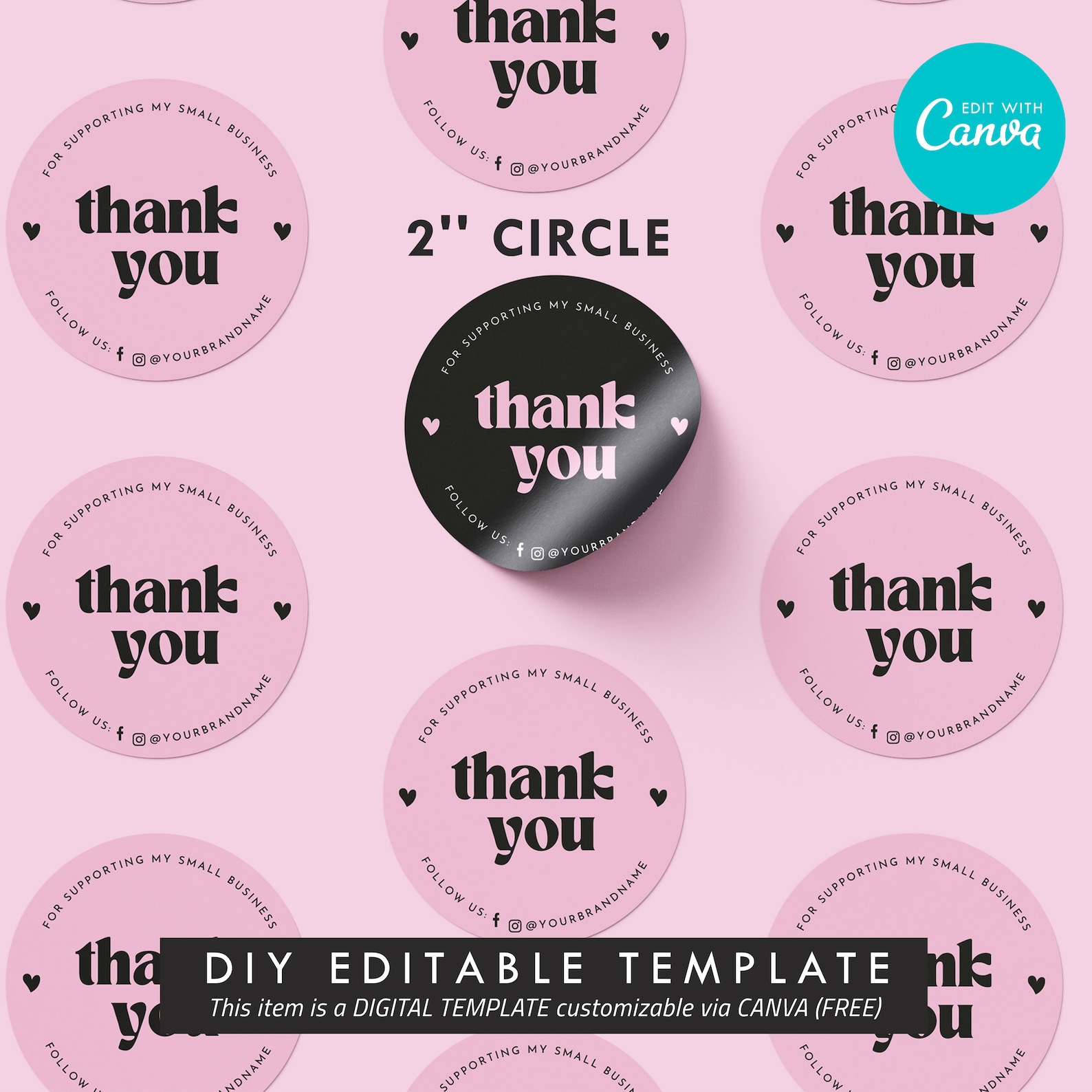 Editable Canva Label Template DIY Sticker Label Design - Etsy