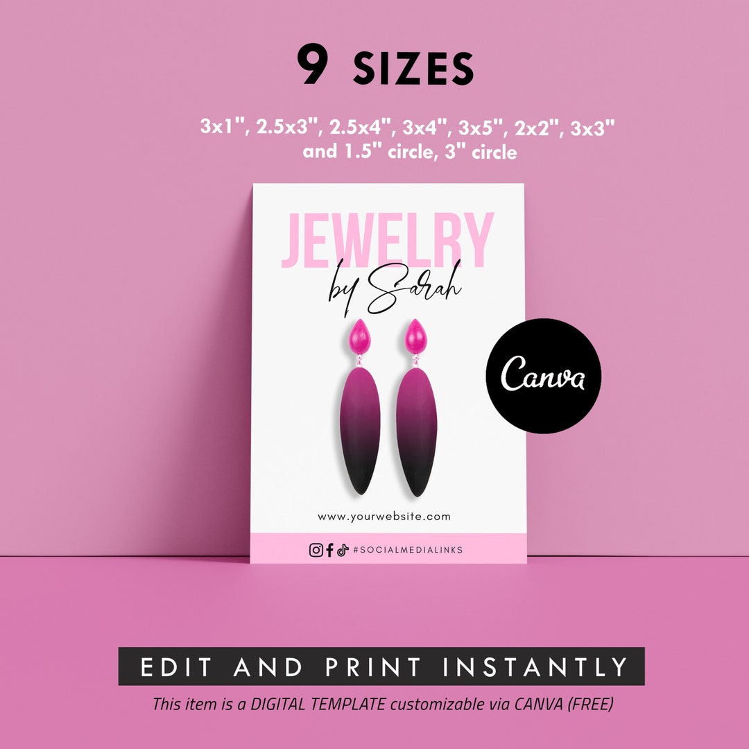 Customisable Jewelry Display Card, Canva Jewellery Business Template ...
