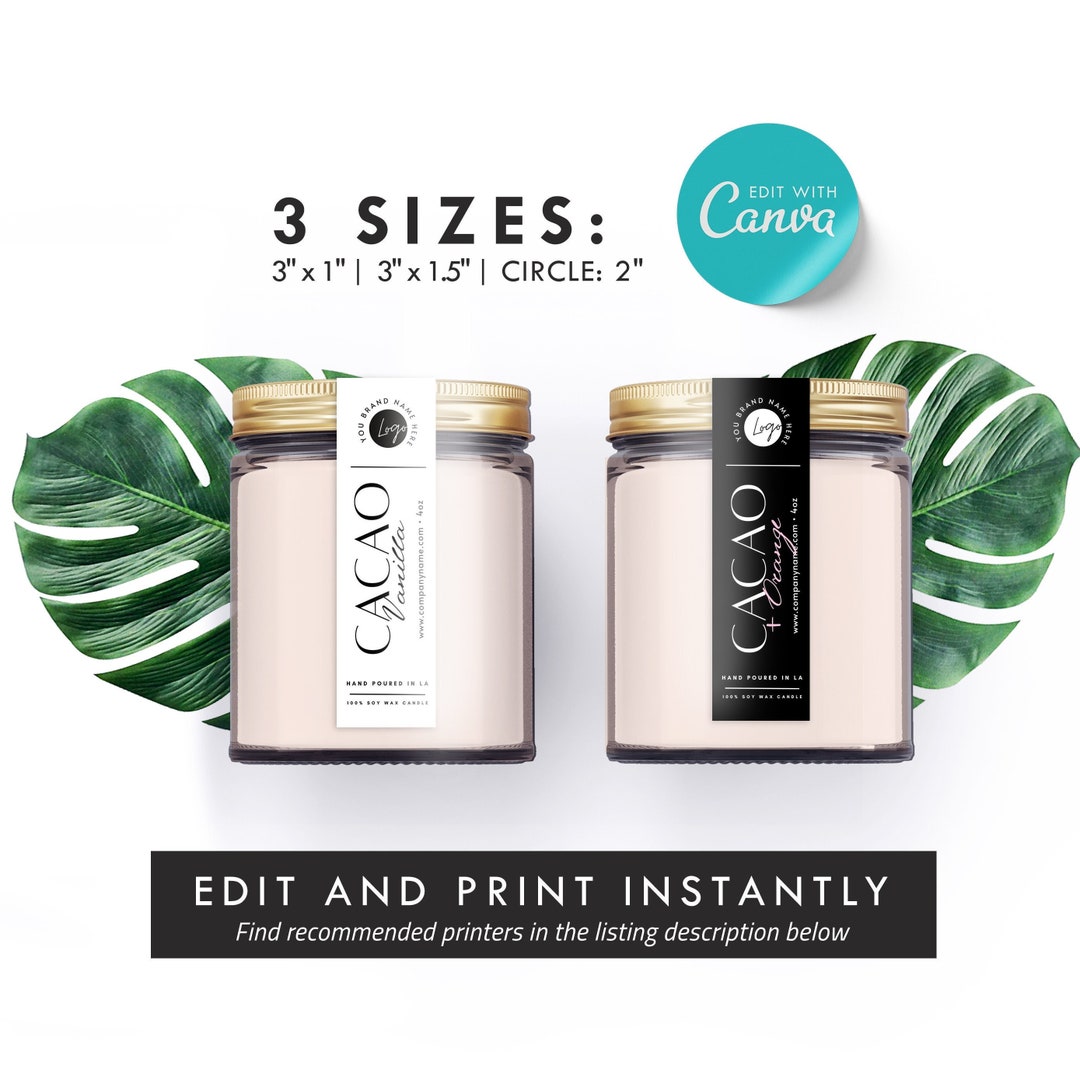 Editable Canva Candle Label Template | DIY Candle Printable Label ...