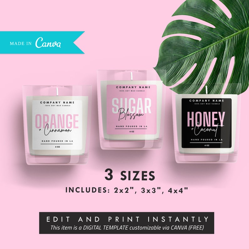 Editable Candle Label Template CANVA Candle Label Design DIY | Etsy