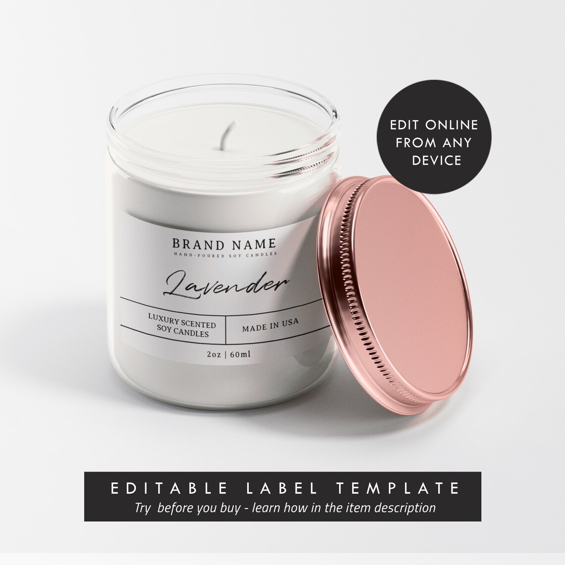 Editable Label Template 3x3 2x2 3x2 2x3 Product Labels - Etsy