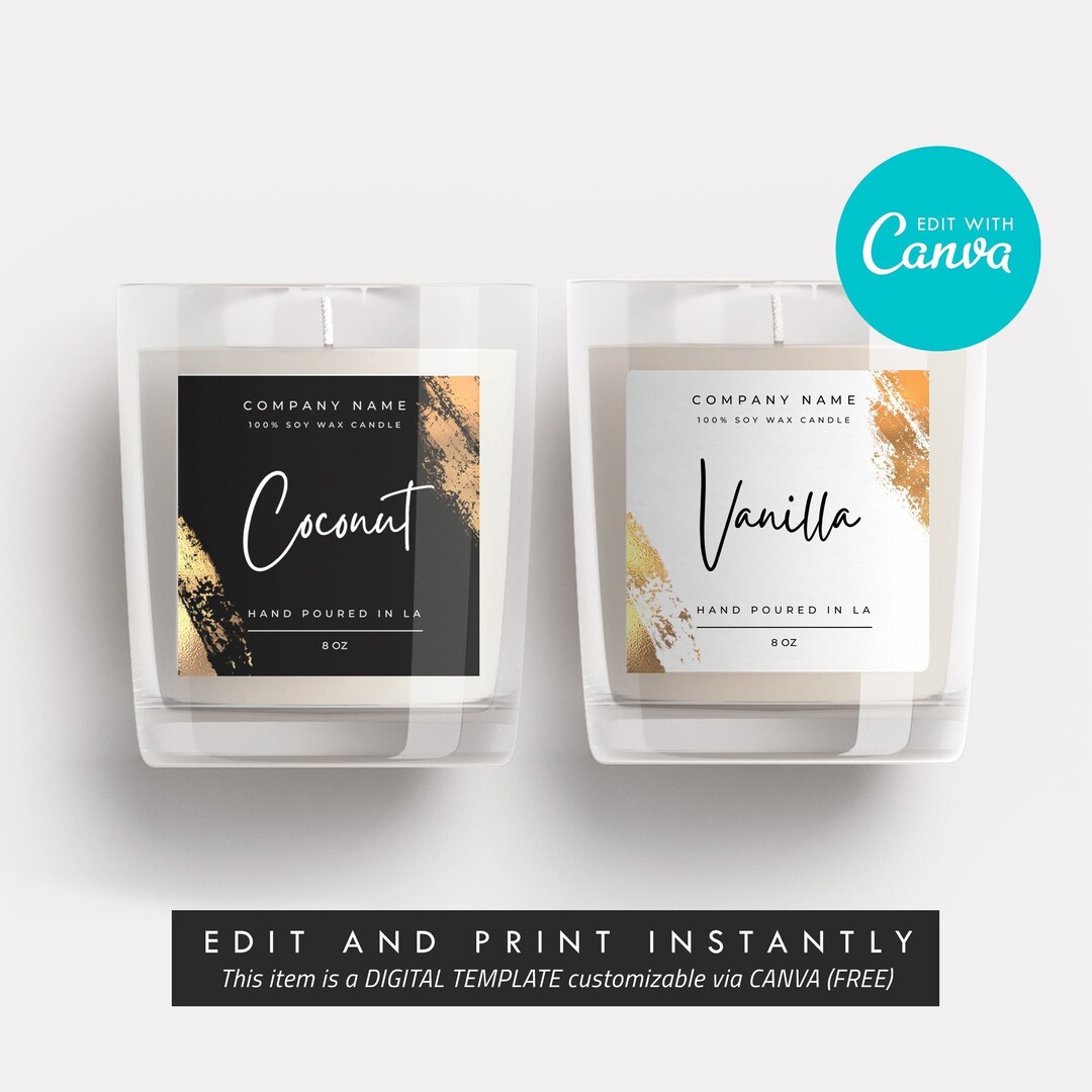 Editable Canva Label Template | DIY Candle Printable Label Design ...