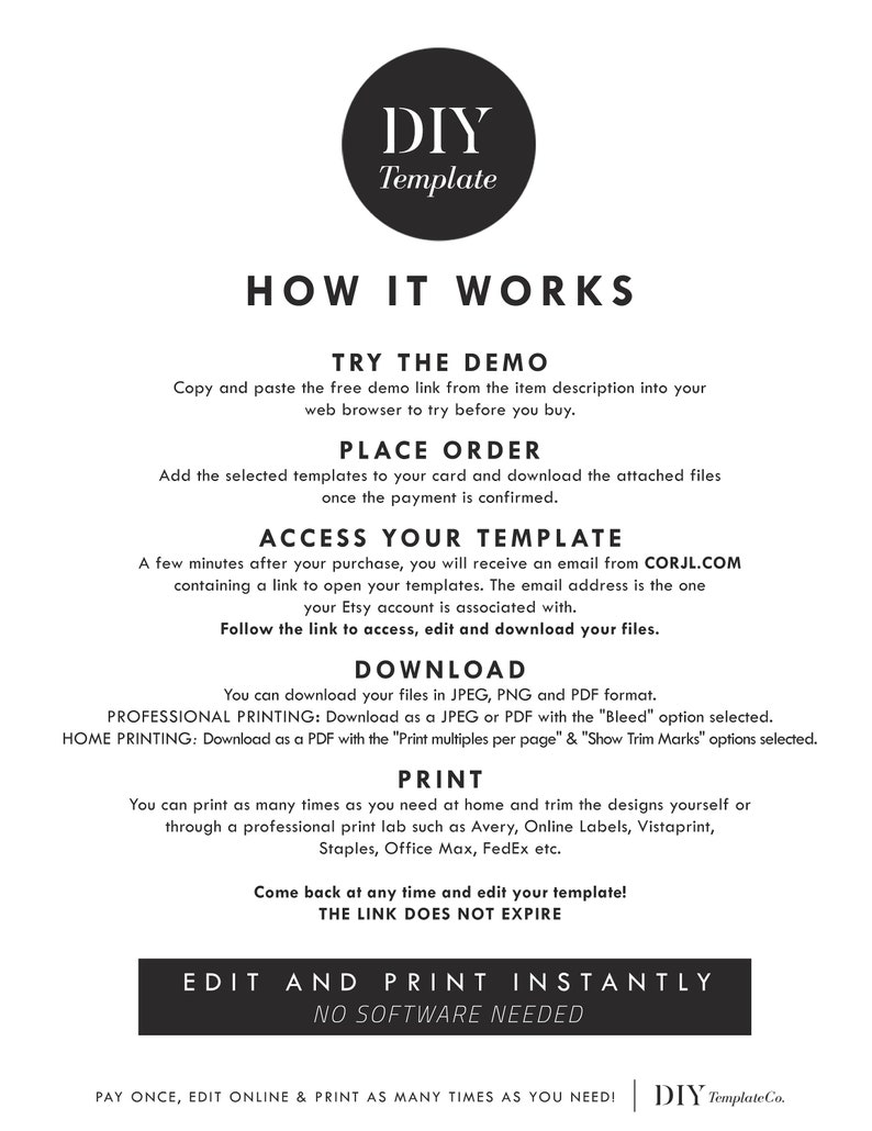 Editable Label Template DIY Warning Labels 2x2'' | Etsy