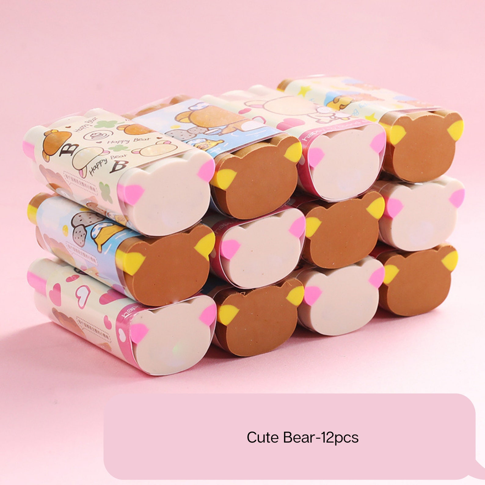 Kids Cute Eraser Set of 12jelly Pencil Rubber Eraserschool - Etsy Singapore