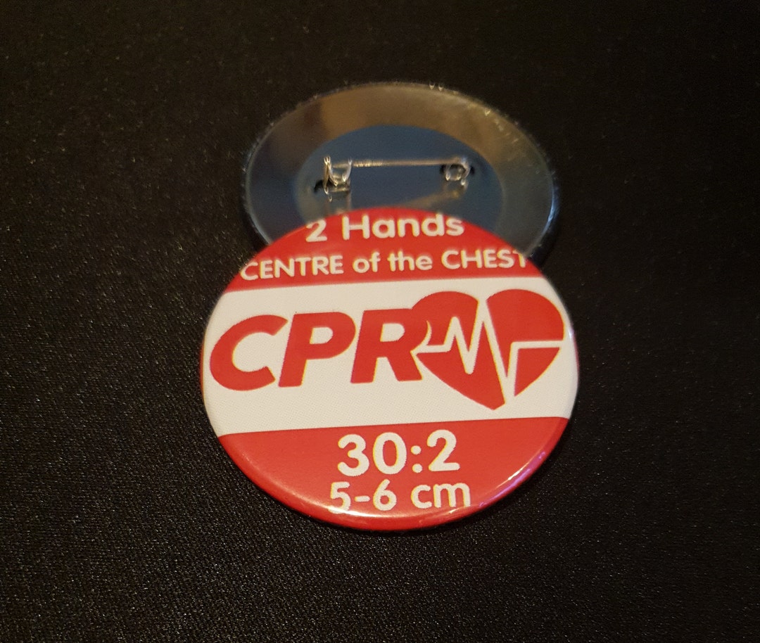 Button Badge CPR Design 30:2 First Aid Save a Life Little Anne NPLQ FAW ...