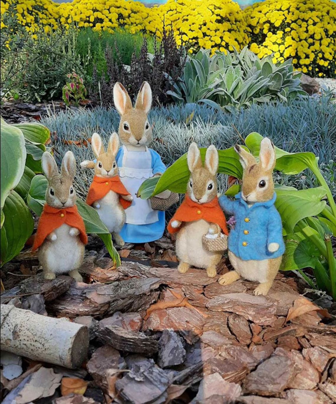 Family of rabbits. Peter rabbits family .Mom a rabbit | Etsy
