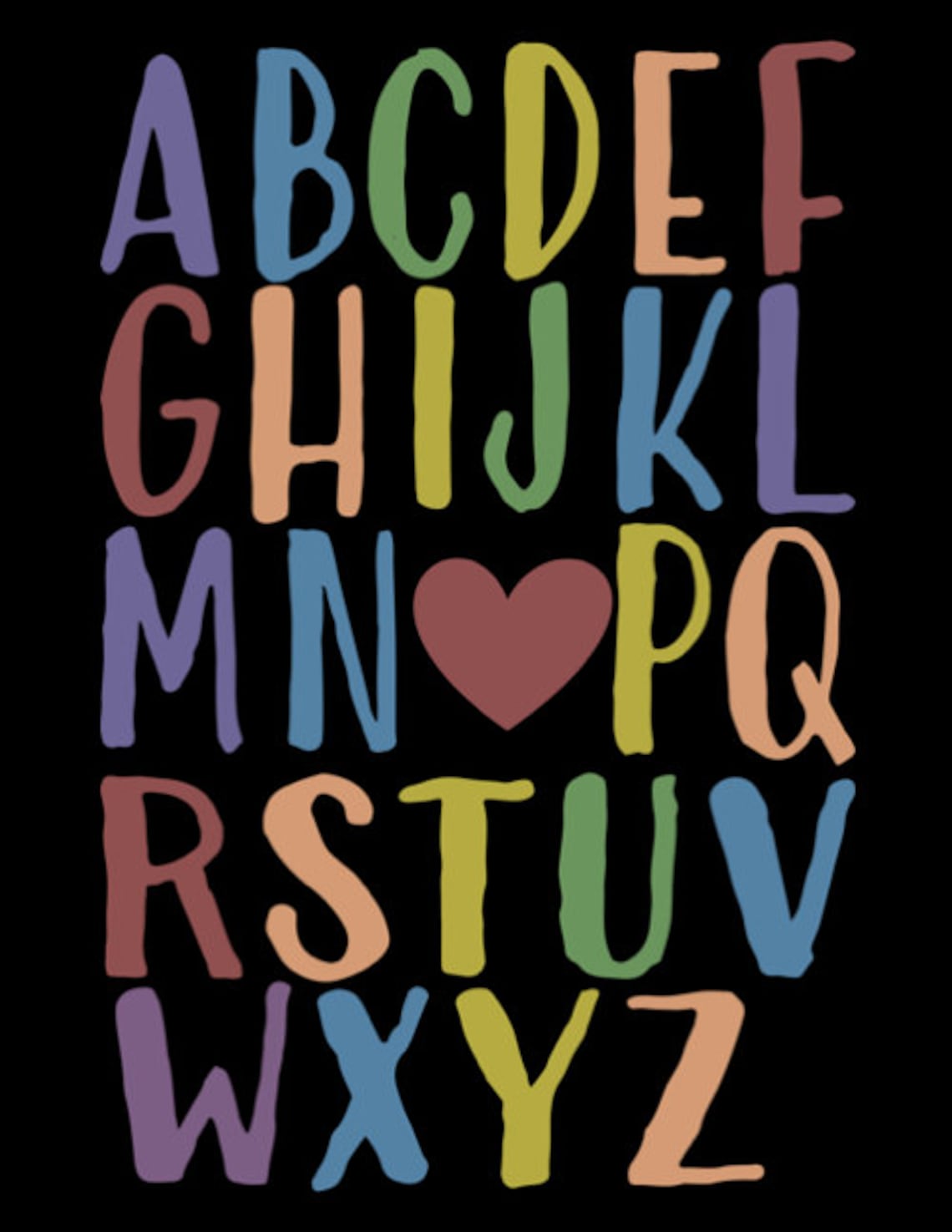 Alphabet Print Printable Alphabet | Etsy