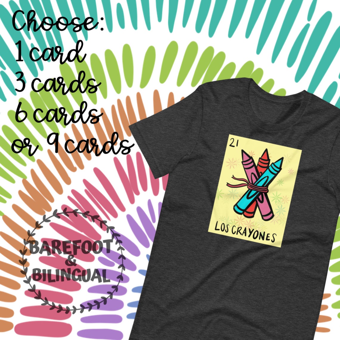 Teacher Shirt Loteria Cards Bilingual distance Learning | Etsy