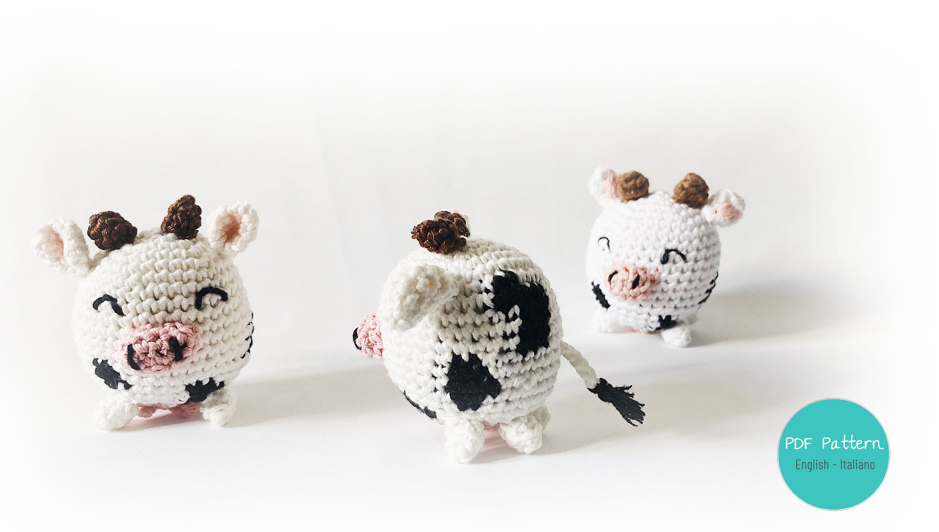 Gina the Mini Cow | Crochet PDF Pattern | Amigurumi Cow | Crochet Cow ...