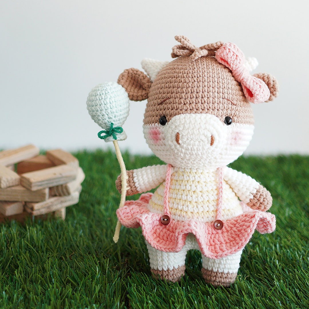 Happy Cow Pink Crochet Pattern/ Amigurumi Pattern - Etsy