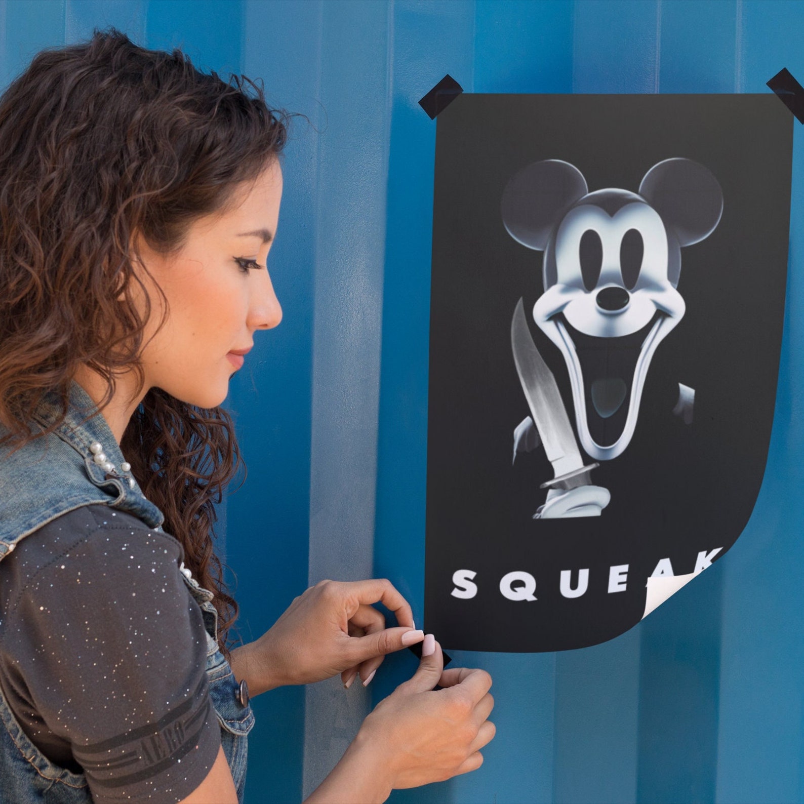 Mickey Mouse Scream Parody Poster Disney Horror Minimalist Wall Art - Etsy