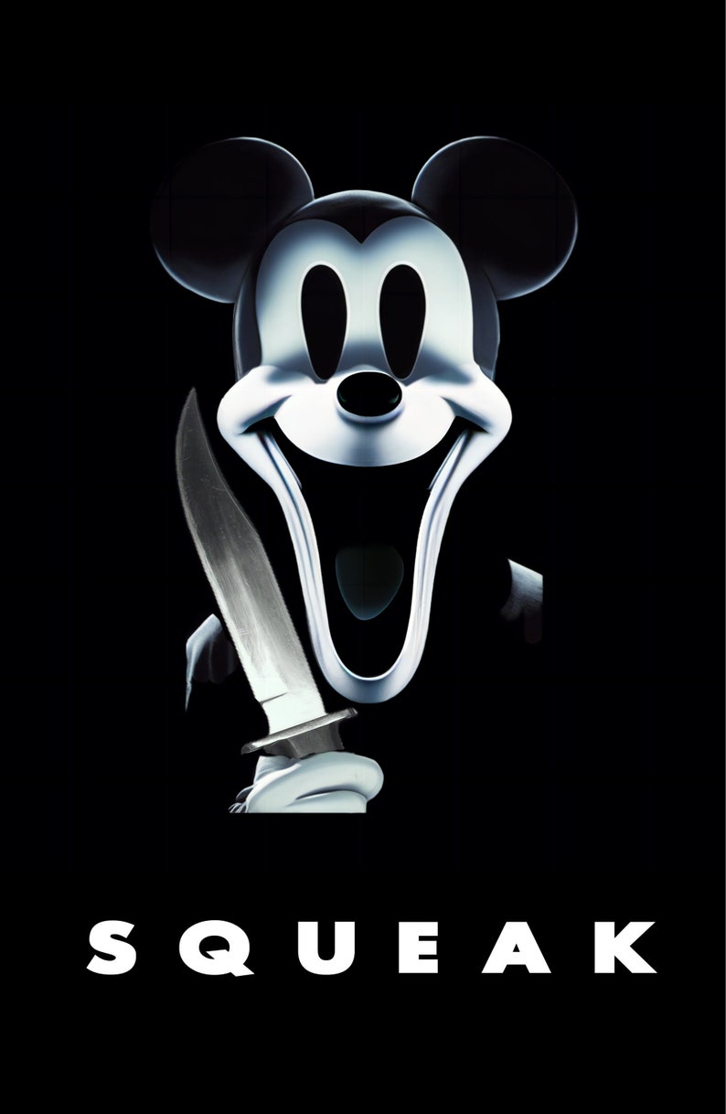 Mickey Mouse Scream Parody Poster Disney Horror Gifts Wall Art - Etsy
