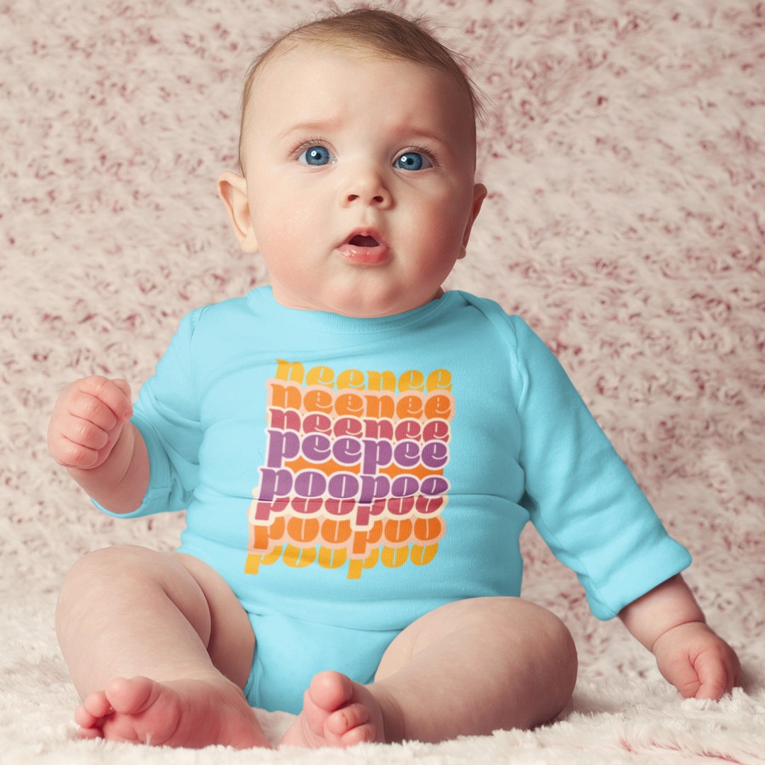Baby Onesie Baby Bodysuit Peepee Poopoo Retro Onesie Baby Shower Gift ...