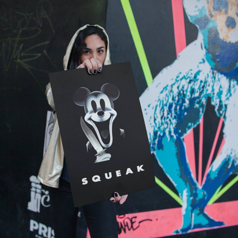 Mickey Mouse Scream Parody Poster Disney Horror Minimalist Wall Art - Etsy