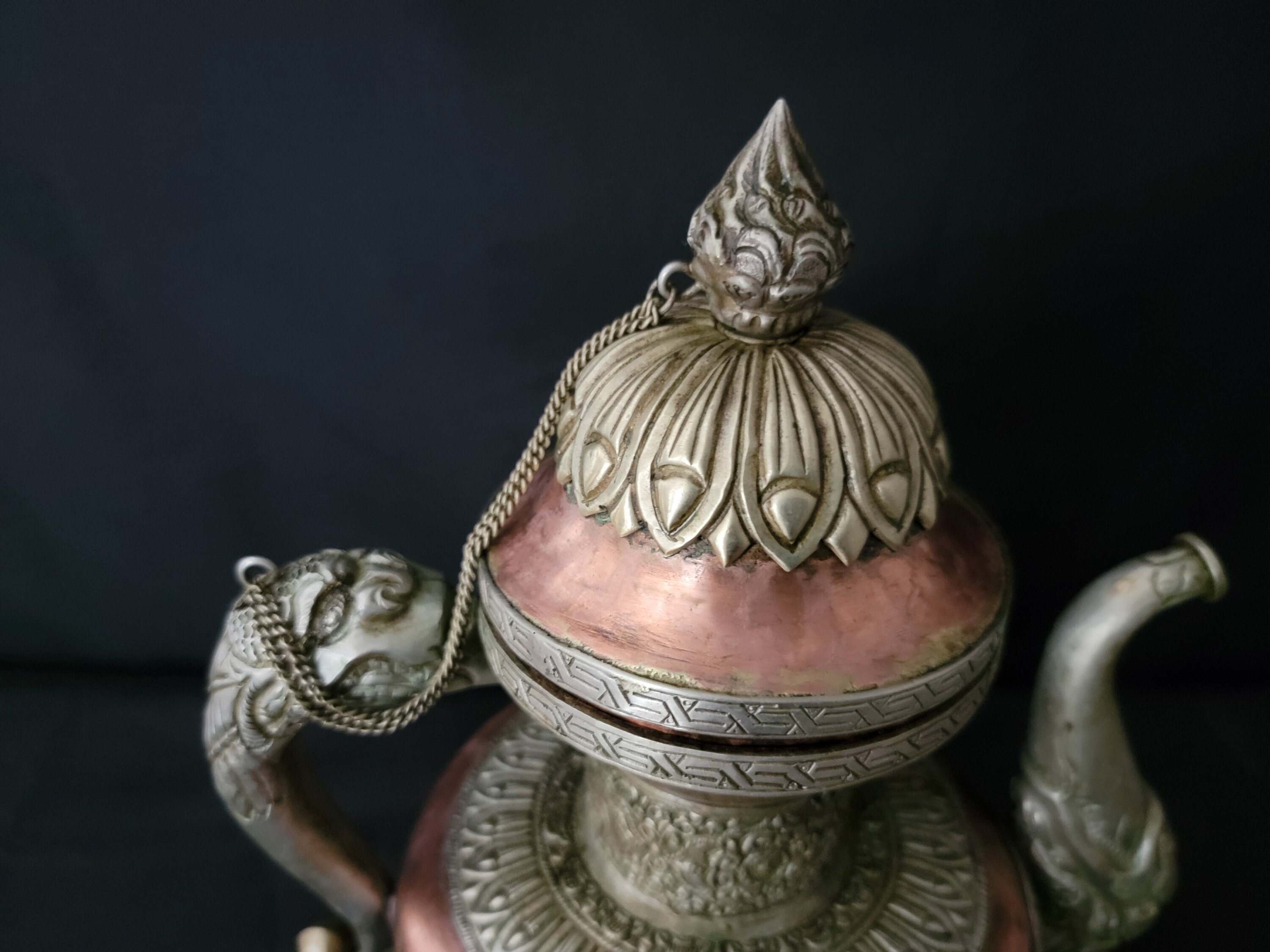 Vintage Brass and Copper Tibetan Tea Pot With Asian Dragon Motif - Etsy