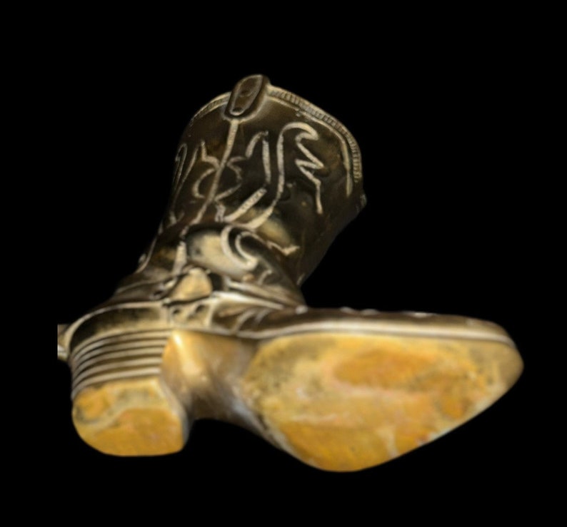 Large Late 20th Century Brass Cowboy Boot With a Spur Figurine - Etsy