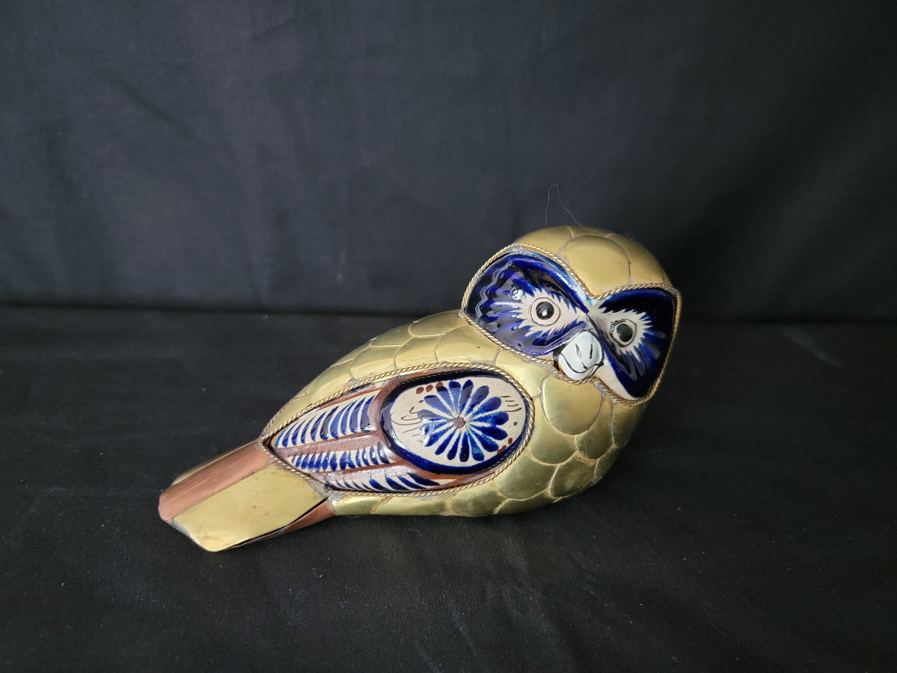 3 Vintage Ceramic and Brass Owls Table Sculpture in the Style - Etsy