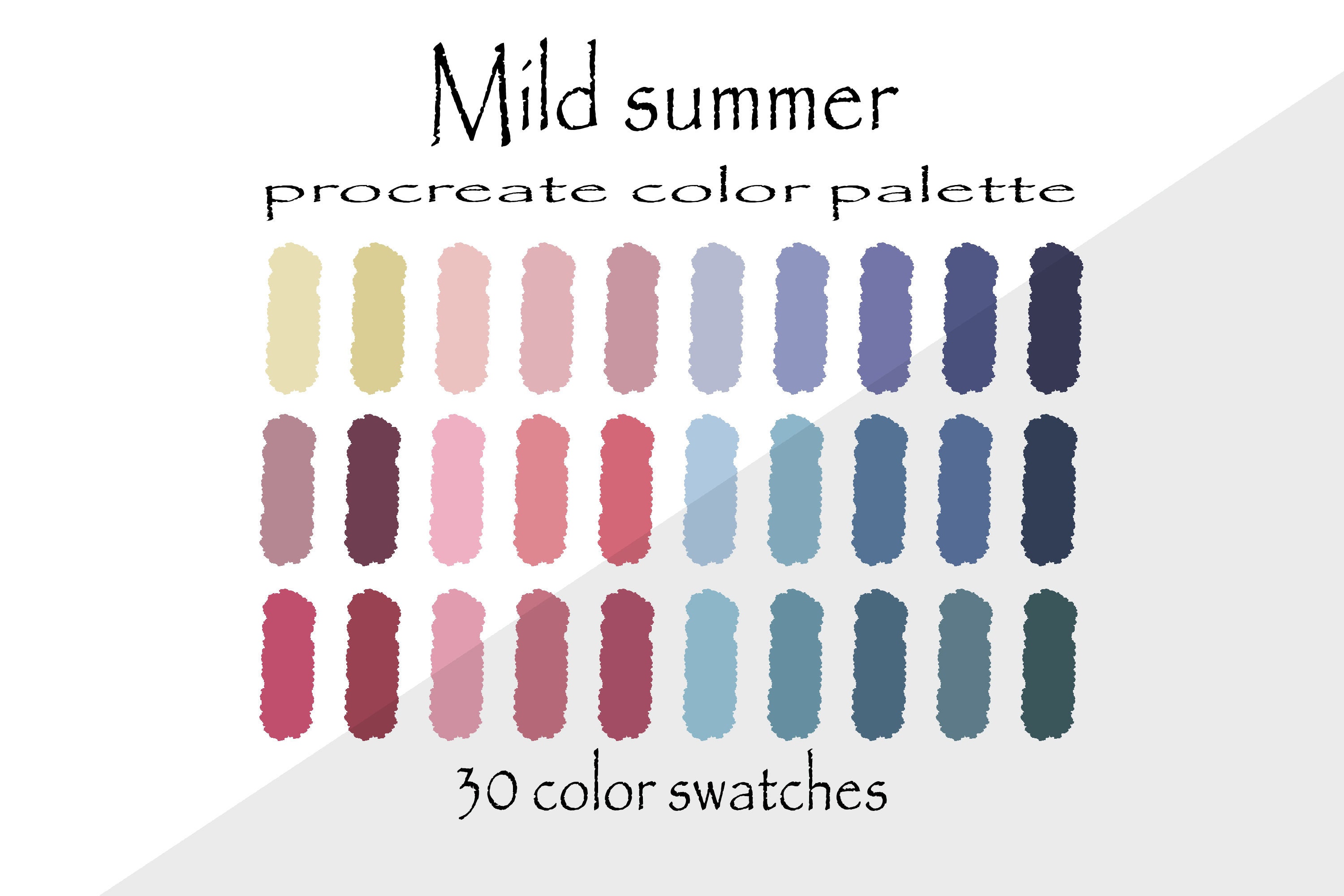 Mild Summer Procreate Color Palette Procreate Palette Etsy
