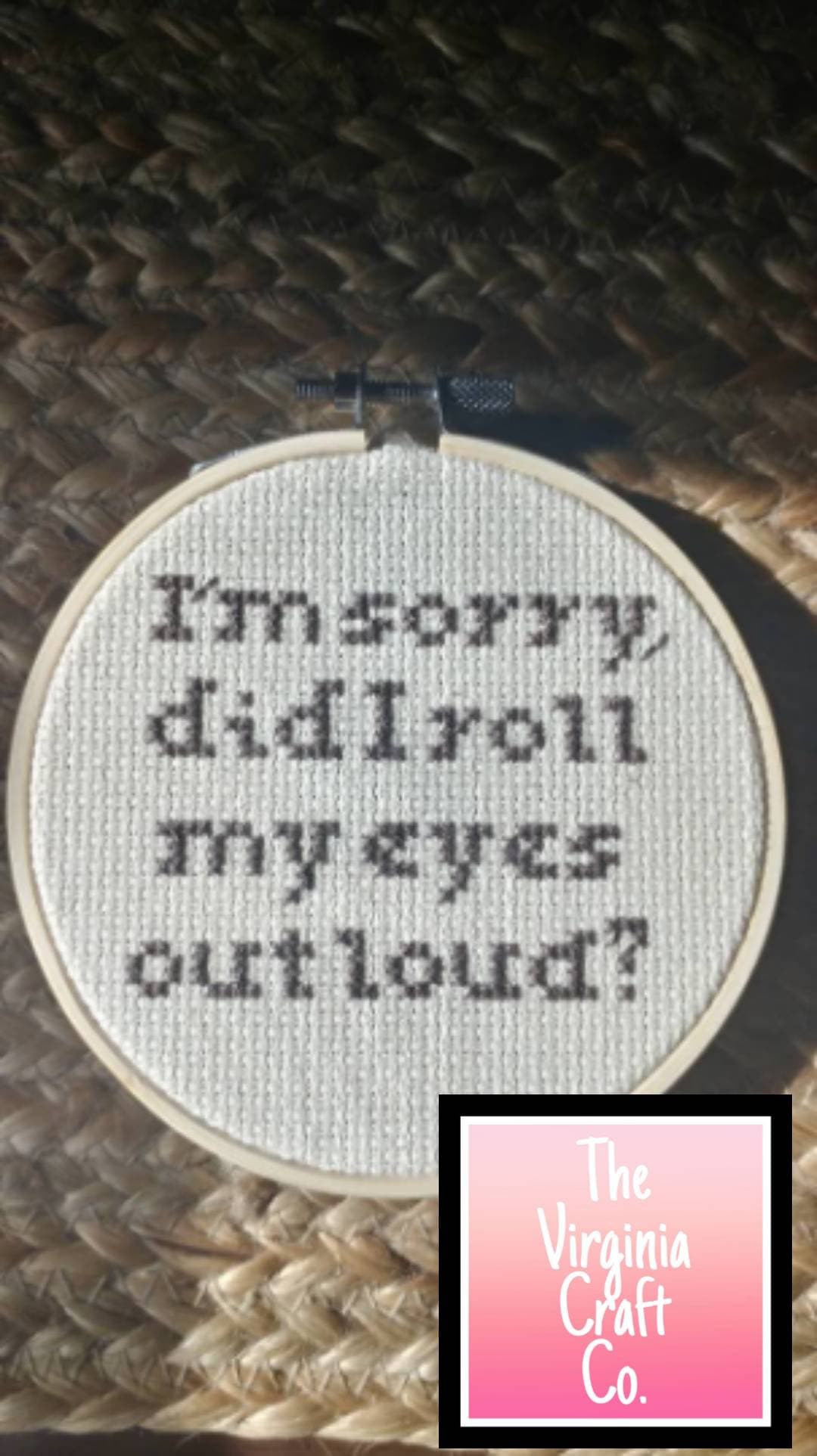 Sarcastic Snarky Eye Roll Subversive Phrase Cross Stitch Decor - Etsy