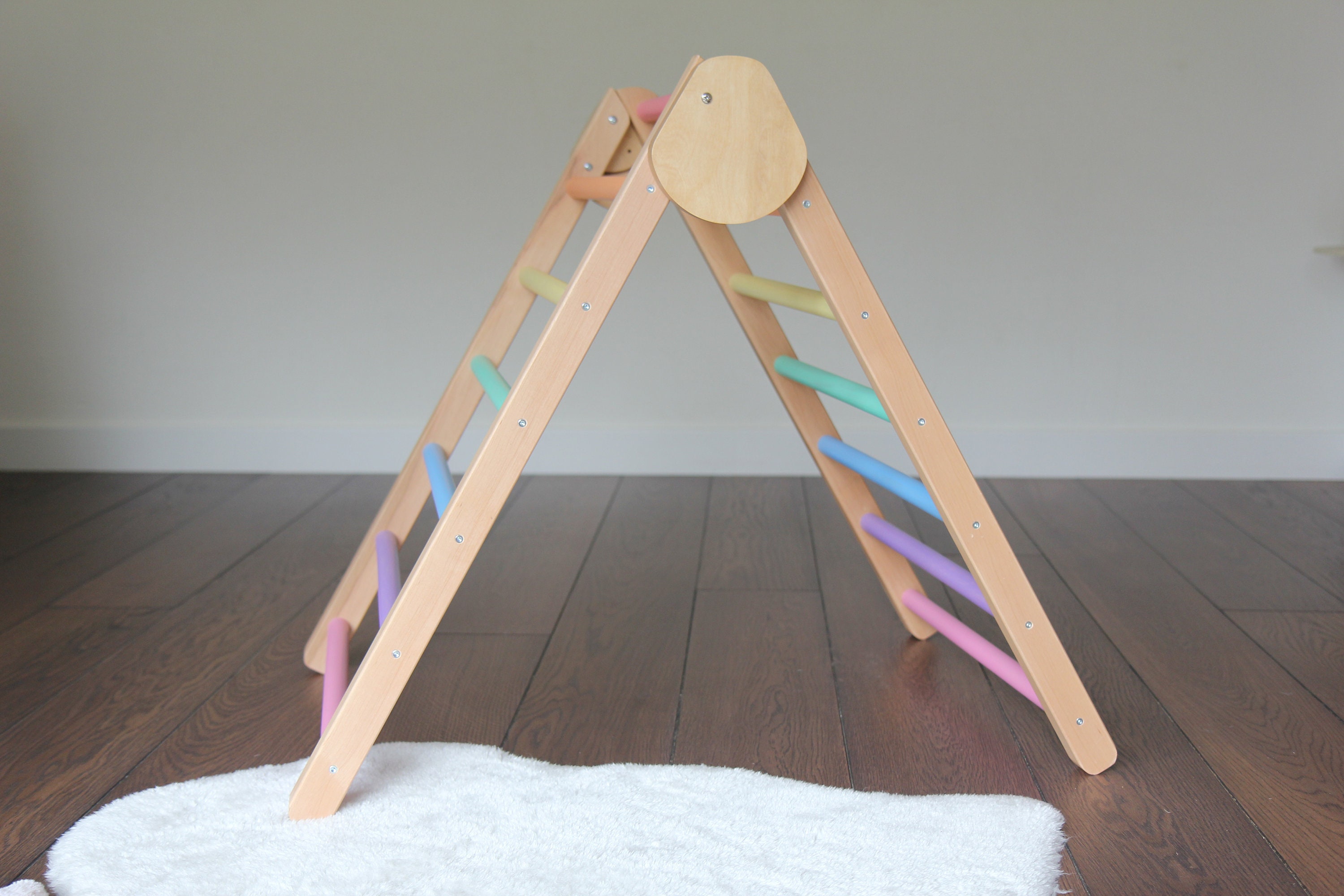 Pastel Rainbow Colors Foldable Climbing Triangle Montessori - Etsy