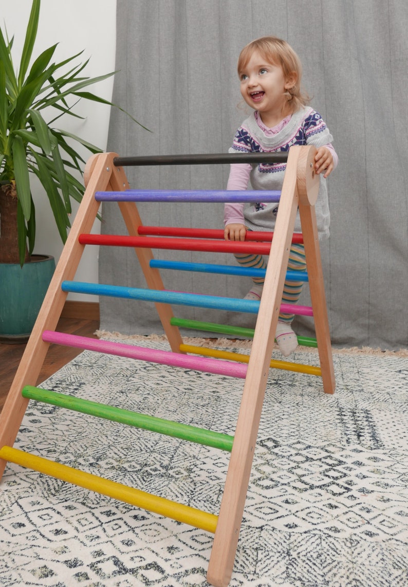 Pastel Rainbow Colors Foldable Climbing Triangle Montessori - Etsy