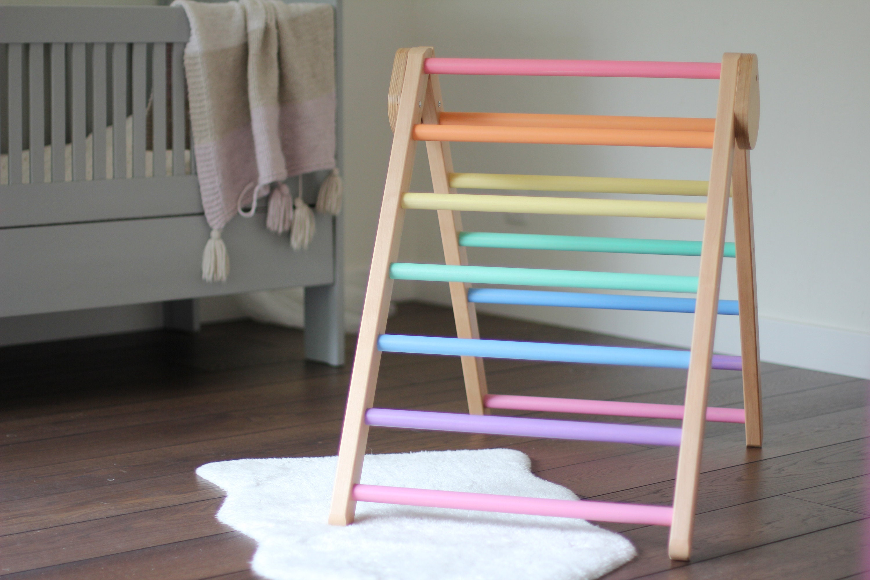 Pastel Rainbow Colors Foldable Climbing Triangle Montessori - Etsy