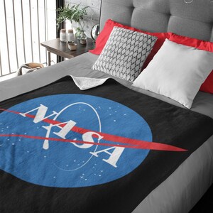 Nasa Blanket, Space Logo Bed Throw, Nasa Bedroom, NASA Loungewear Large ...