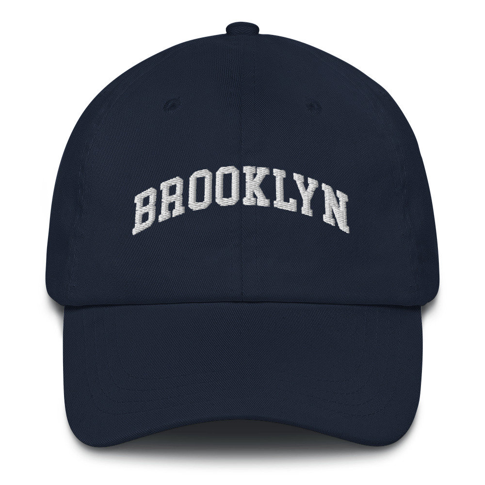 Brooklyn Hat Embroidered Navy Cap - Etsy
