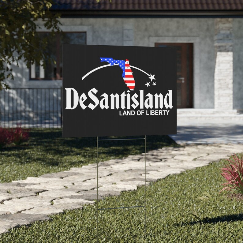 Desantisland Yard Sign, Ron Desantis Florida Land of Liberty Yard Sign ...