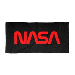 NASA Beach Towel Space Worm Logo Towels | Etsy
