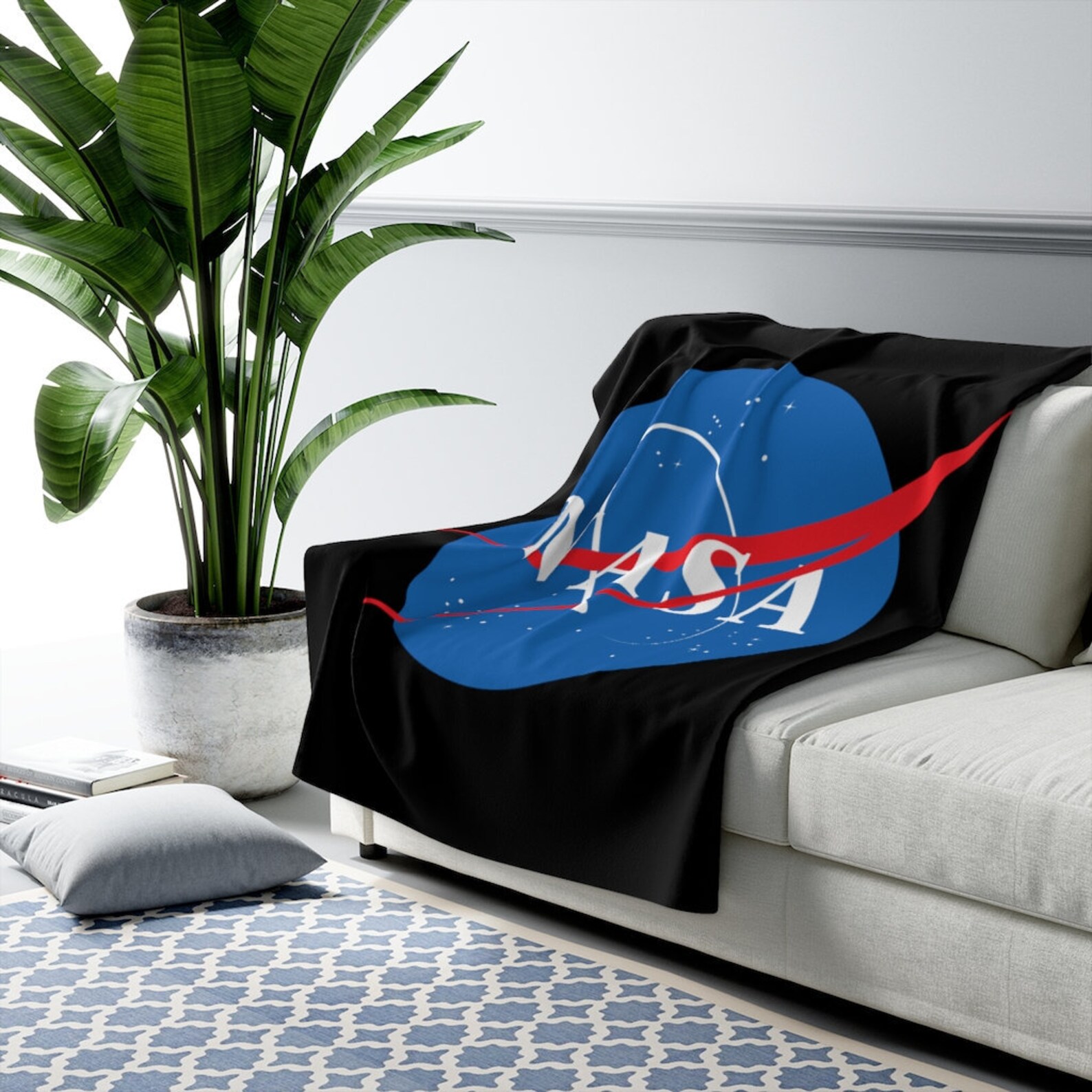 Nasa Blanket Space Logo Bed Throw Nasa Bedroom NASA - Etsy