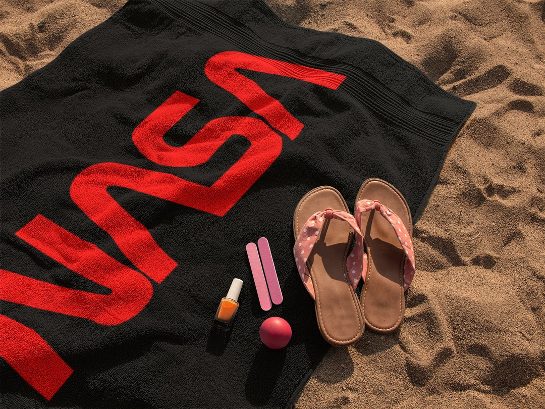 NASA Beach Towel, Space Worm Logo Towels - Etsy