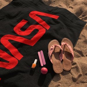 NASA Beach Towel, Space Worm Logo Towels - Etsy