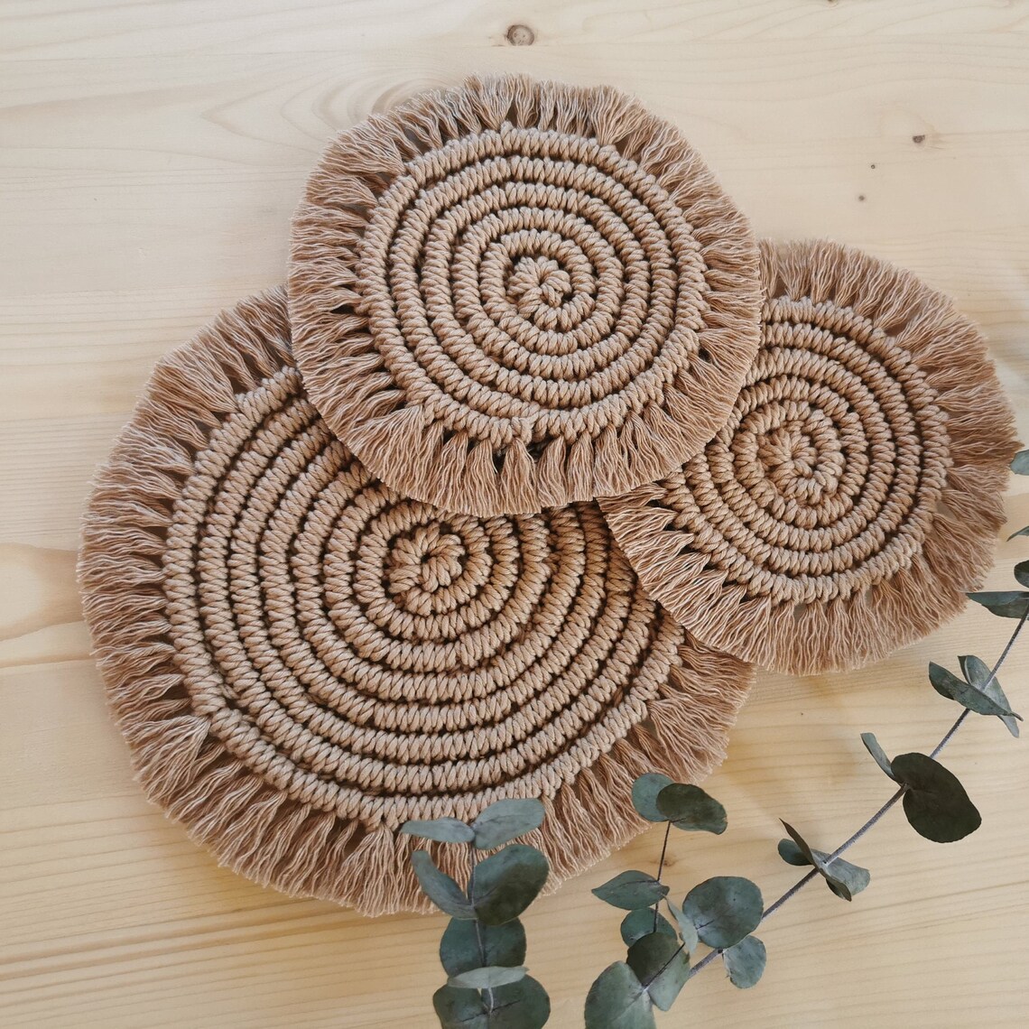 Boho Macrame Coaster, Macrame Coaster, Gift for New Home - Etsy