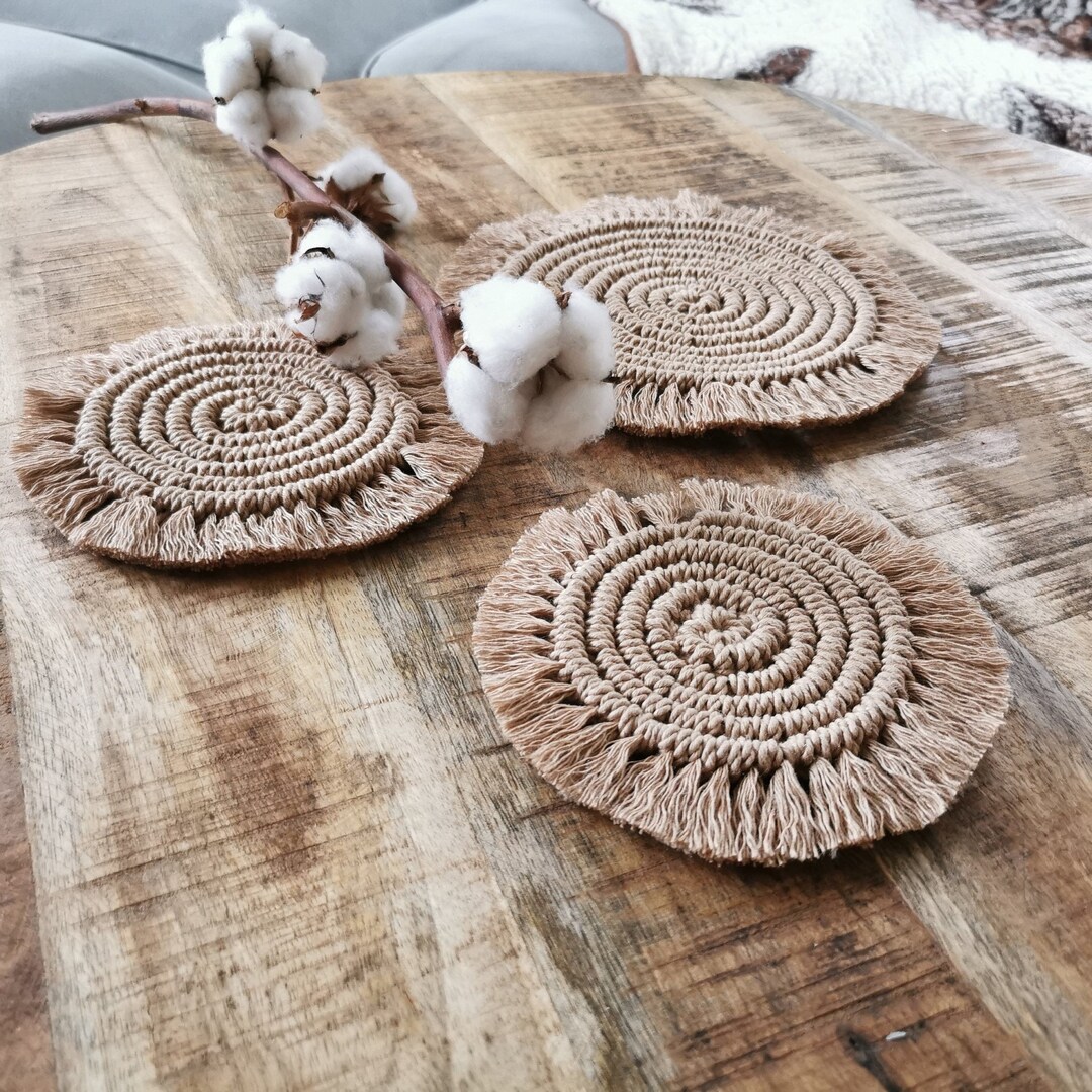 Boho Macrame Coaster, Macrame Coaster, Gift for New Home - Etsy